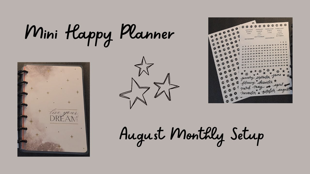 Mini Happy Planner - August Monthly Setup - YouTube