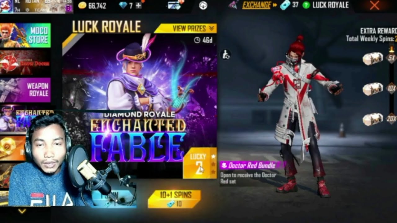 GOT DOCTOR RED BUNDEL FREE 😂 FREE FIRE LUCK ROYALE NEW BUNDEL AND 1 ...