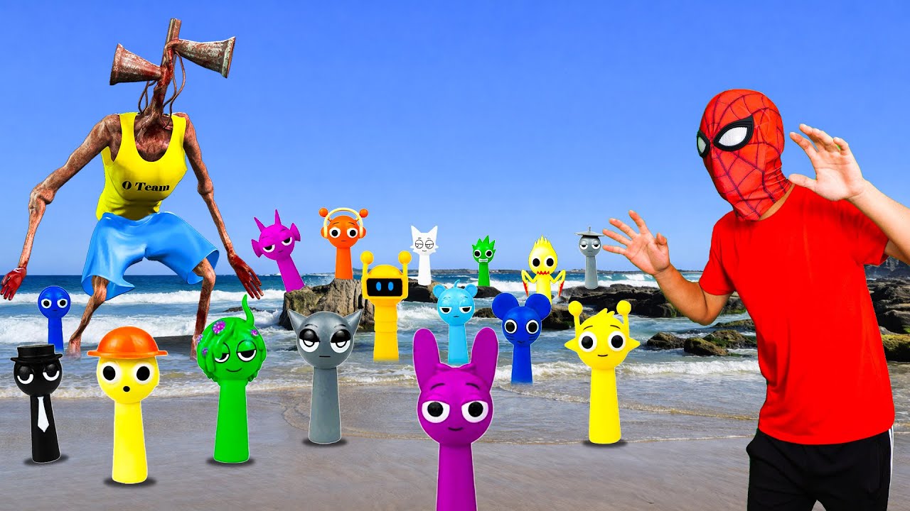 Secrets of the Beach : Spider-Man and Siren Head Find Sprunki - Spider ...