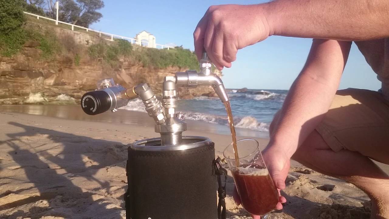 4l Mini Keg from iKegger at the Beach... Life goal achieved - YouTube