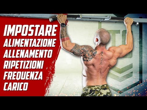 Impostare ALIMENTAZIONE, ALLENAMENTO, FREQUENZA, RIPETIZIONI e CARICO