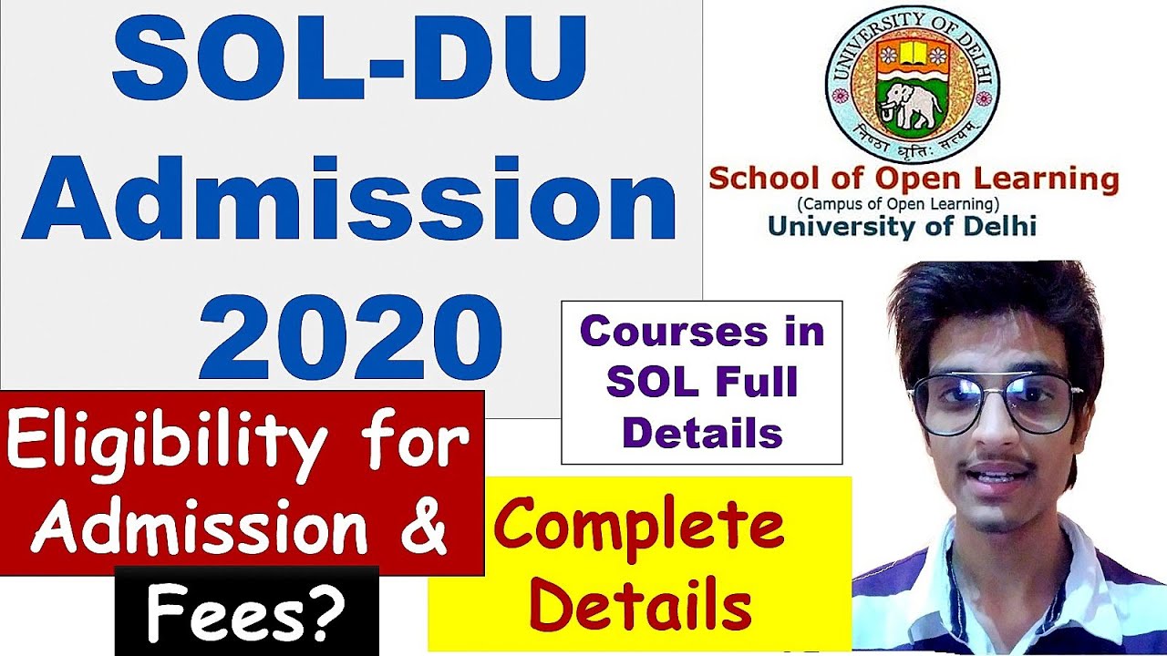 SOL-DU Admission 2020 | DU SOL Admission Eligibility Criteria | Delhi ...