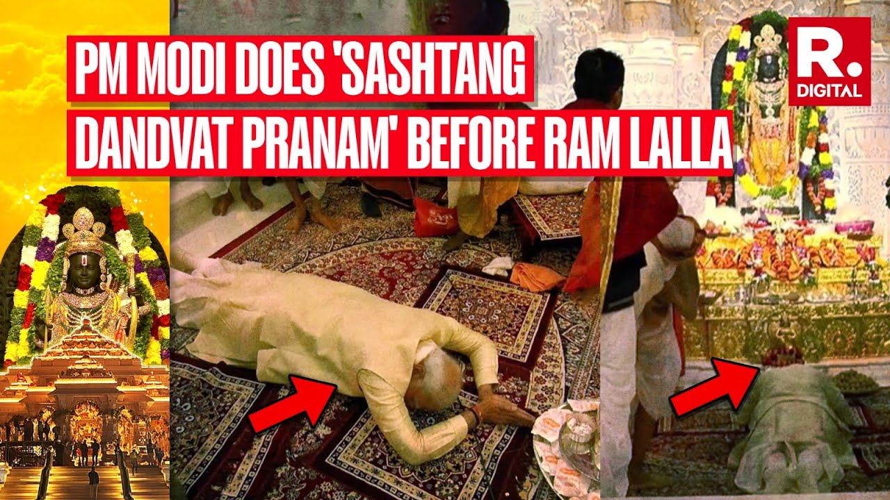 PM Modi's 'Sashtang Dandvat Pranam' before Ram Lalla in Shri Ram ...