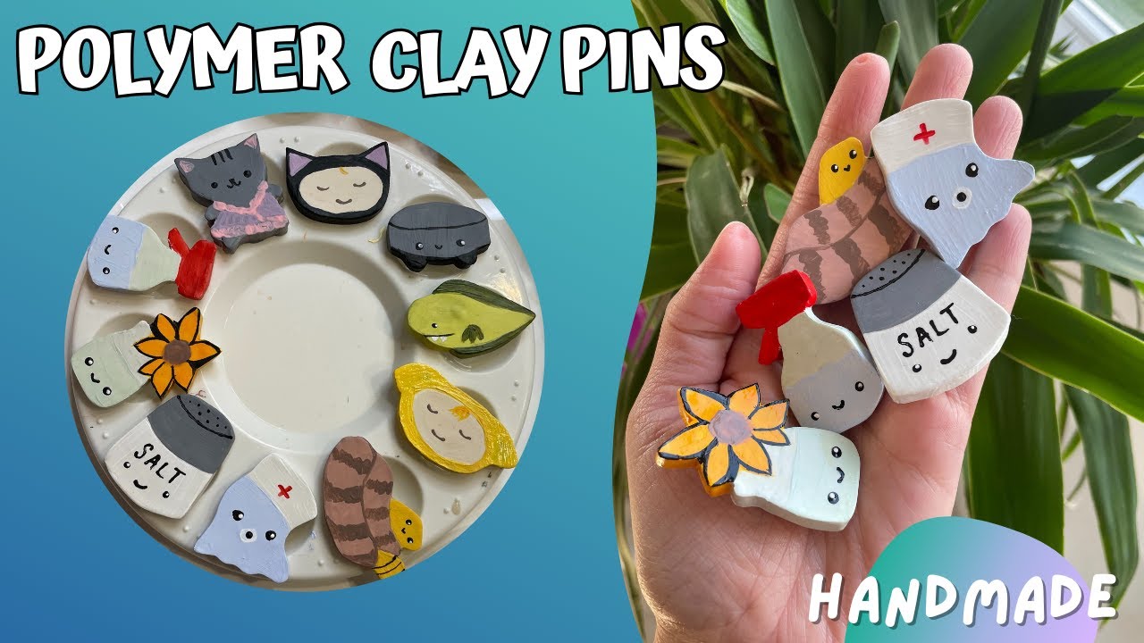 How I make polymer clay pins ⭐ Como yo hago broches con arcilla ...