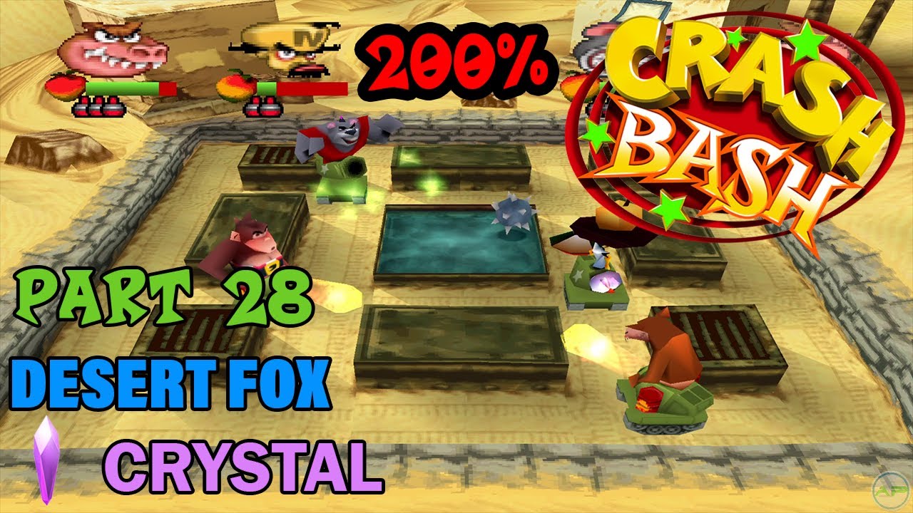 Crash Bash - 200% Walkthrough - Part 28: Desert Fox (Crystal Challenge ...