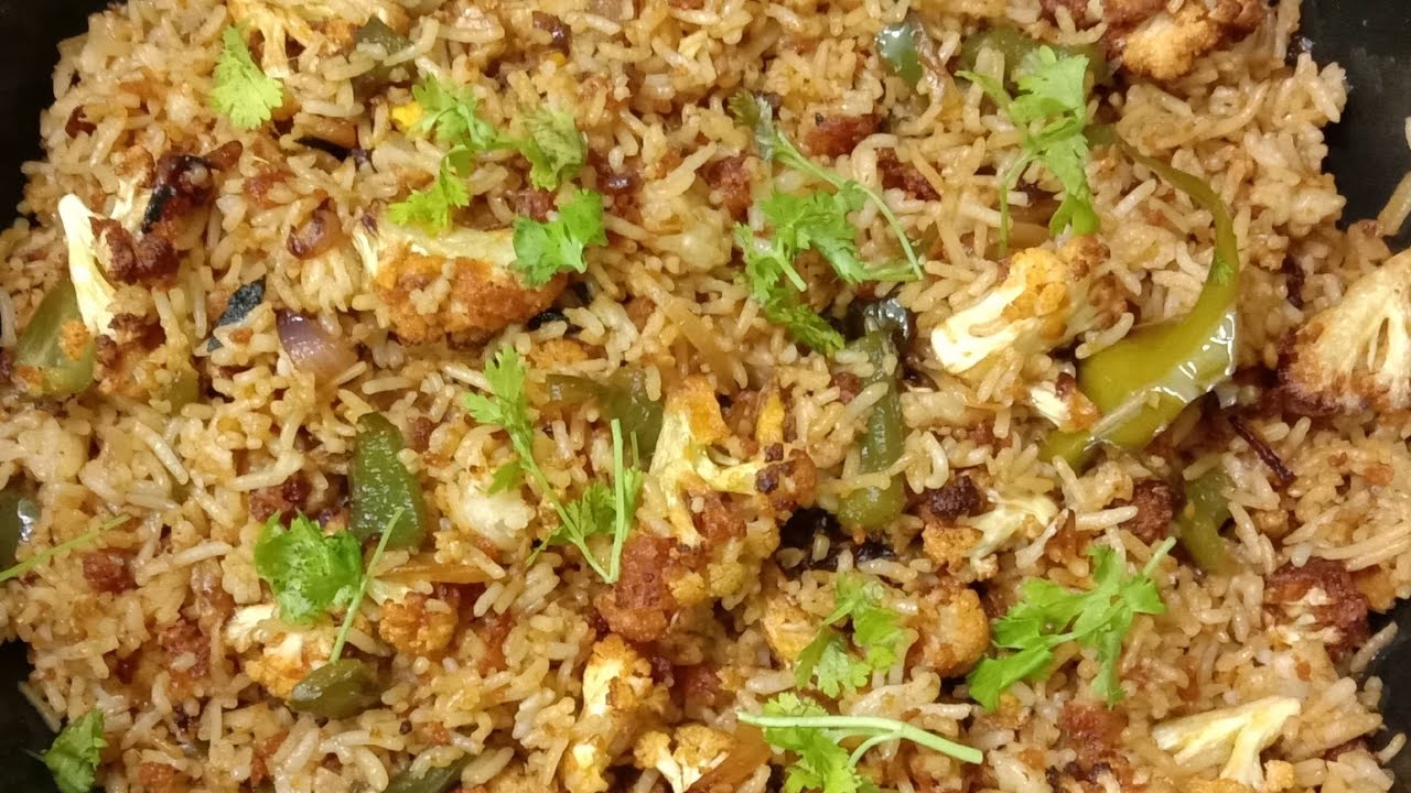 Spicy Gobi Fried Rice / Tasty Manchurian Fried Rice / Cauliflower Fried ...