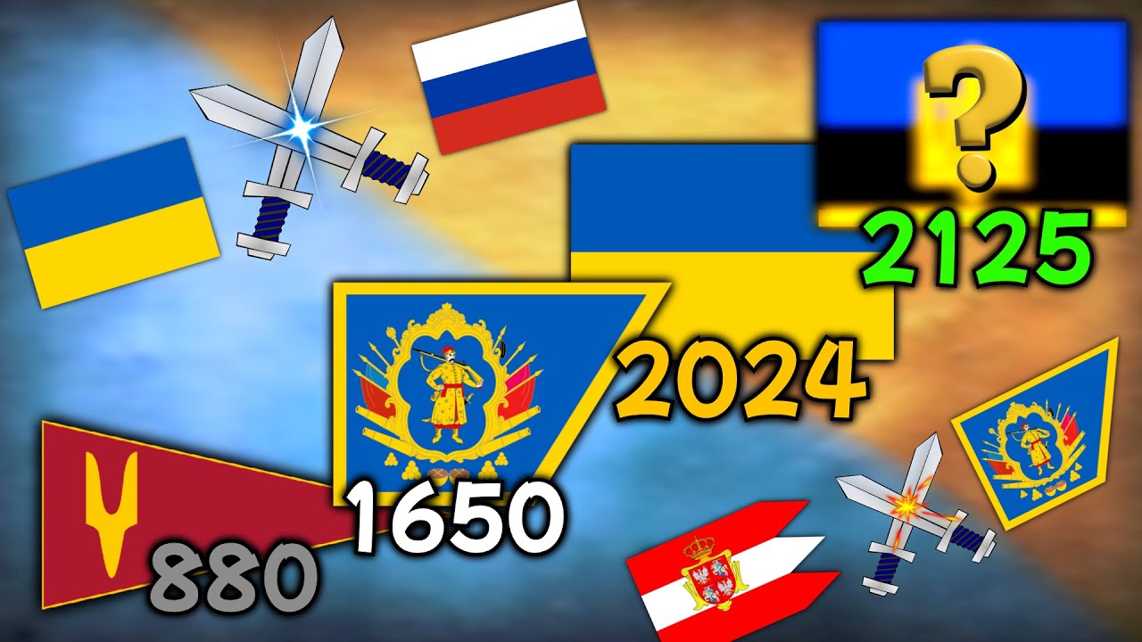 ENTIRE Evolution of the Ukrainian Flag (880 - 2125) - YouTube