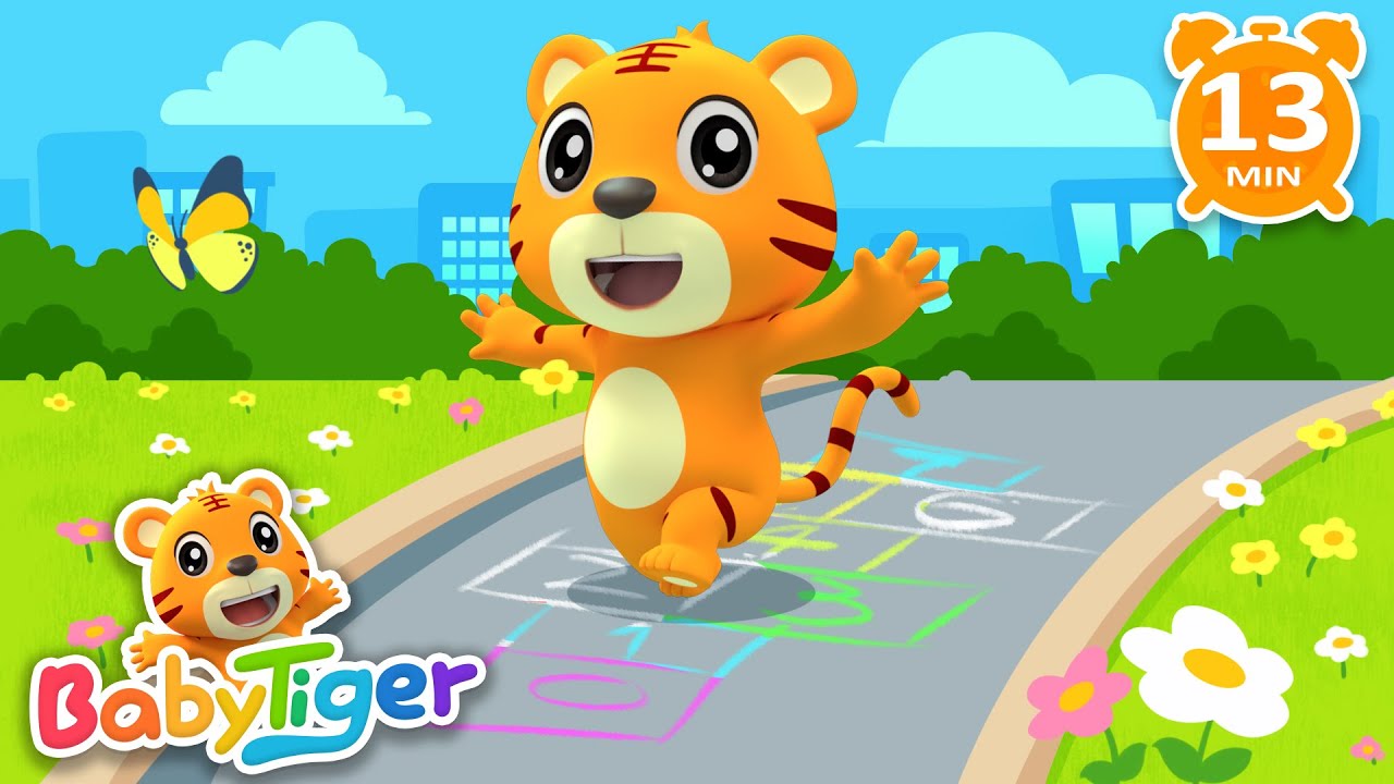 Seven Steps + More Nursery Rhymes & Kids Songs - Baby Tiger - YouTube