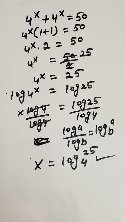 4^x+4^x=50 Nice logarithmic exponent Math Simplification#maths #mathstricks #log #shorts - YouTube