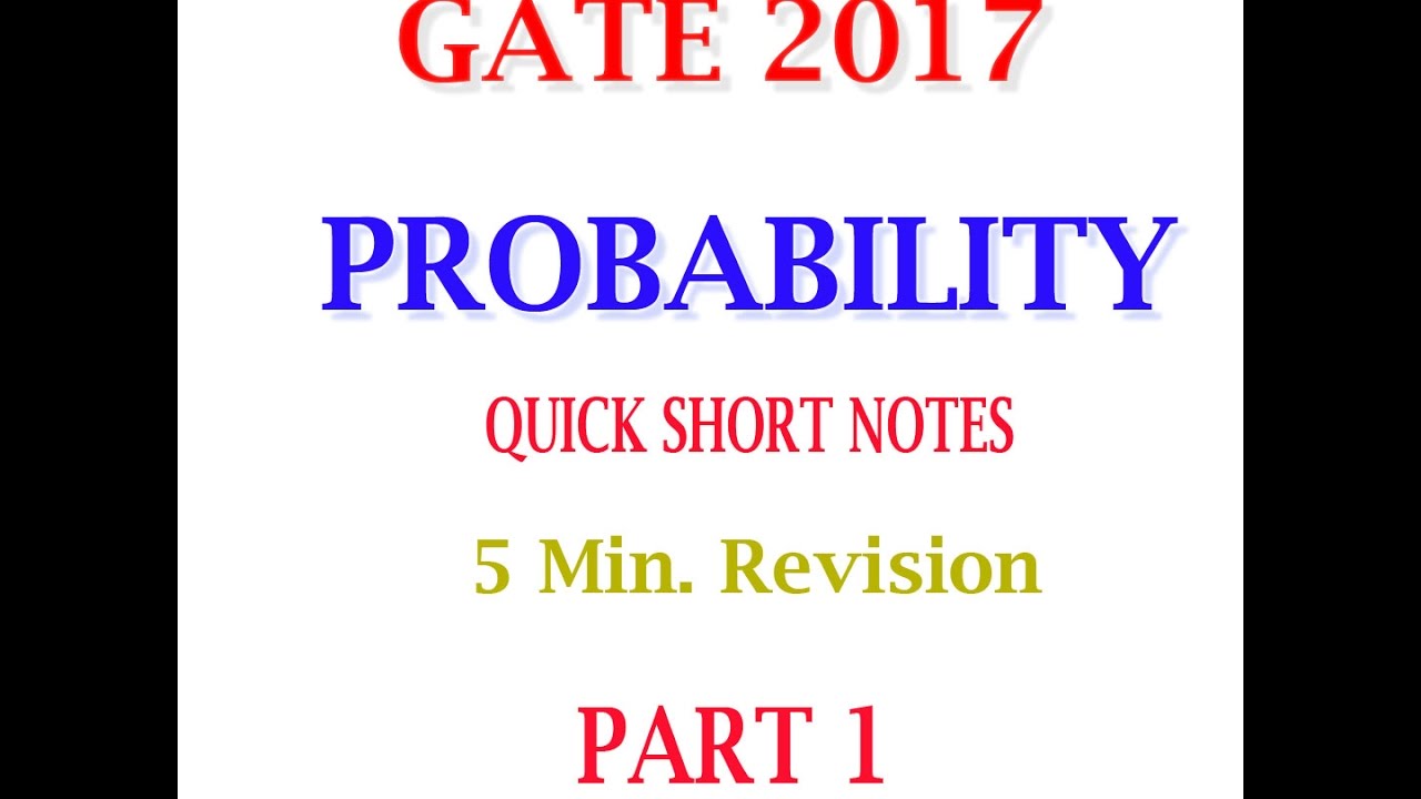 Probability gate 2017|| Engineering Probability - YouTube