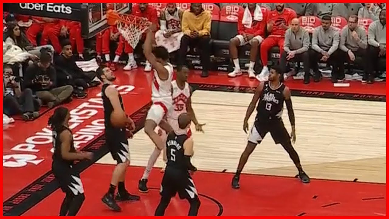 Scottie Barnes Strong Put Back Slam - vs Clippers - YouTube