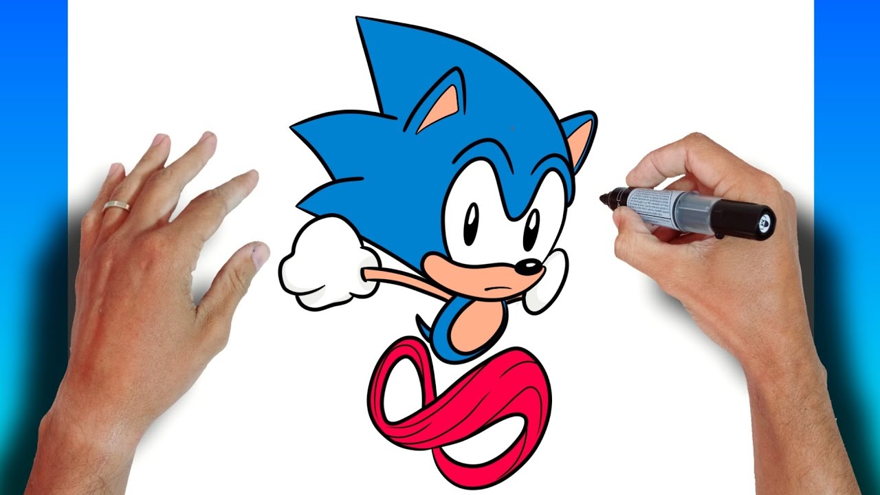 como DESENHAR o SONIC CORRENDO muito fácil - YouTube
