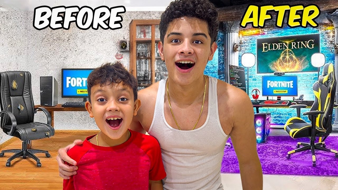 Surprising My BROTHER With His DREAM GAMING SETUP!! - YouTube