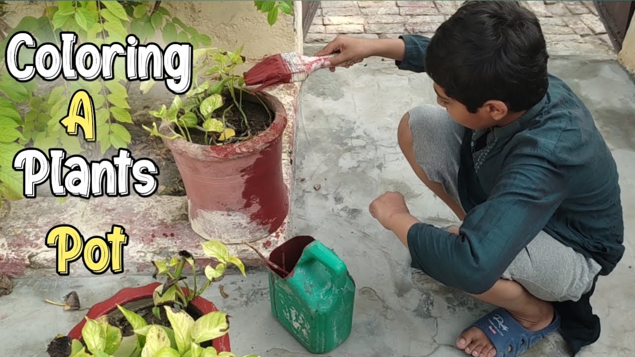 Colouring A Plant Pot Challenge! Can I Make It Look Cool? - YouTube