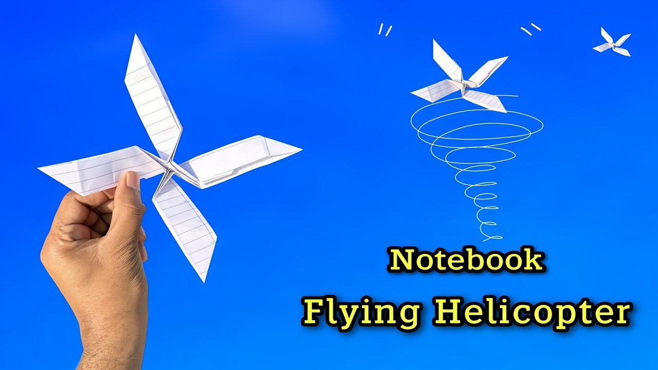 super flying helicopter fan, best notebook paper helicopter toy, flying ...