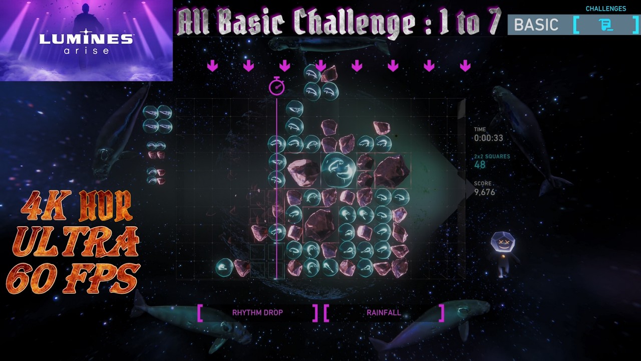 Lumines Arise 🏆 All Basic Challenges : Challenge 1 to 7 [🖥️4K🖼️ULTRA🔄 ...