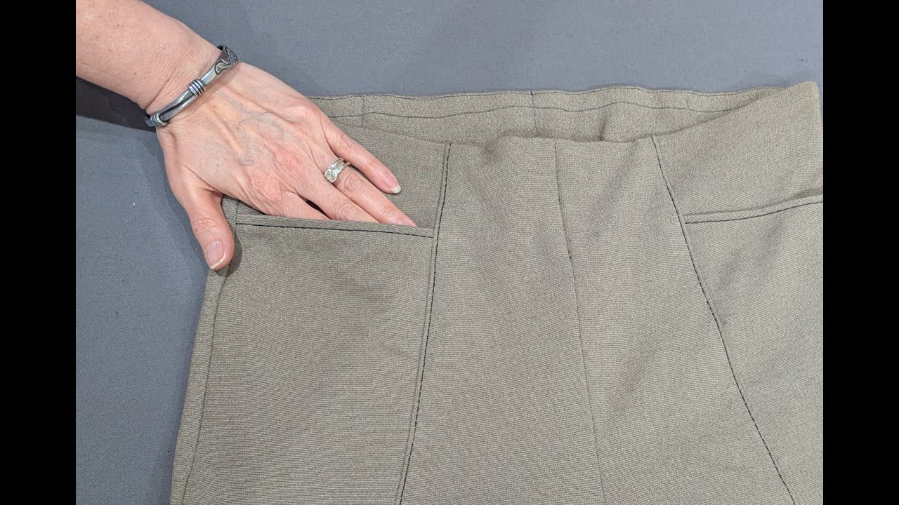 Style Falcon Diamond Hem Trousers: Sewing the Pockets and Darts - YouTube