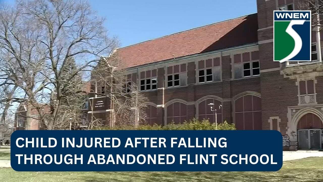 Child injured after falling through abandoned Flint school - YouTube