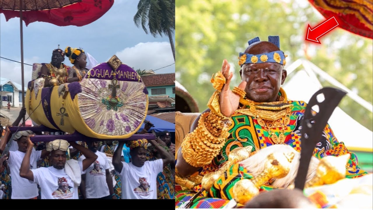 His Royal Majesty Otumfou osei Tutu in Palanquin with Oguaamahene at ...