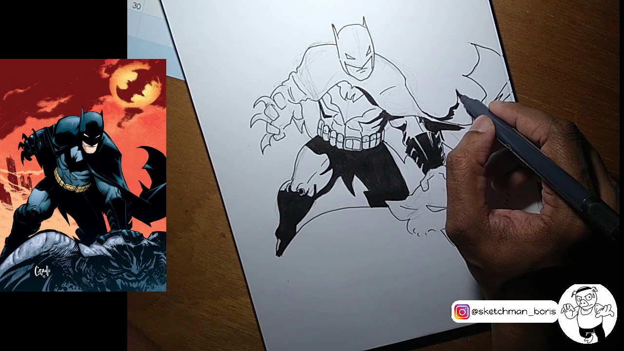 #5 Greg Capullo style BATMAN speed drawing - YouTube