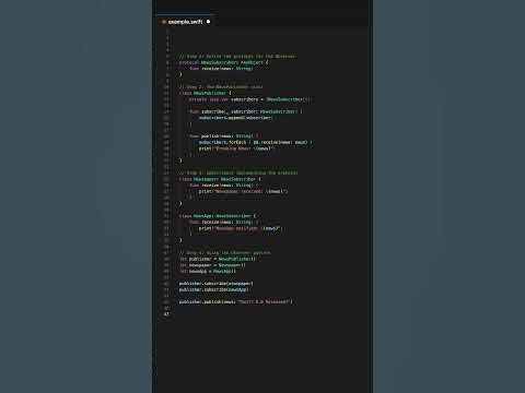 How to implement Observer pattern in Swift #swiftcode #programming - YouTube
