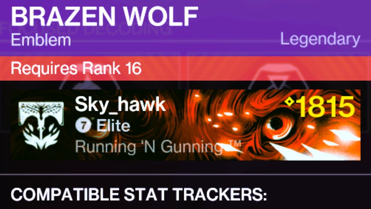 Destiny 2 💗 Brazen Wolf Emblem 💗 The New Iron Banner Emblem 😎 Worth ...