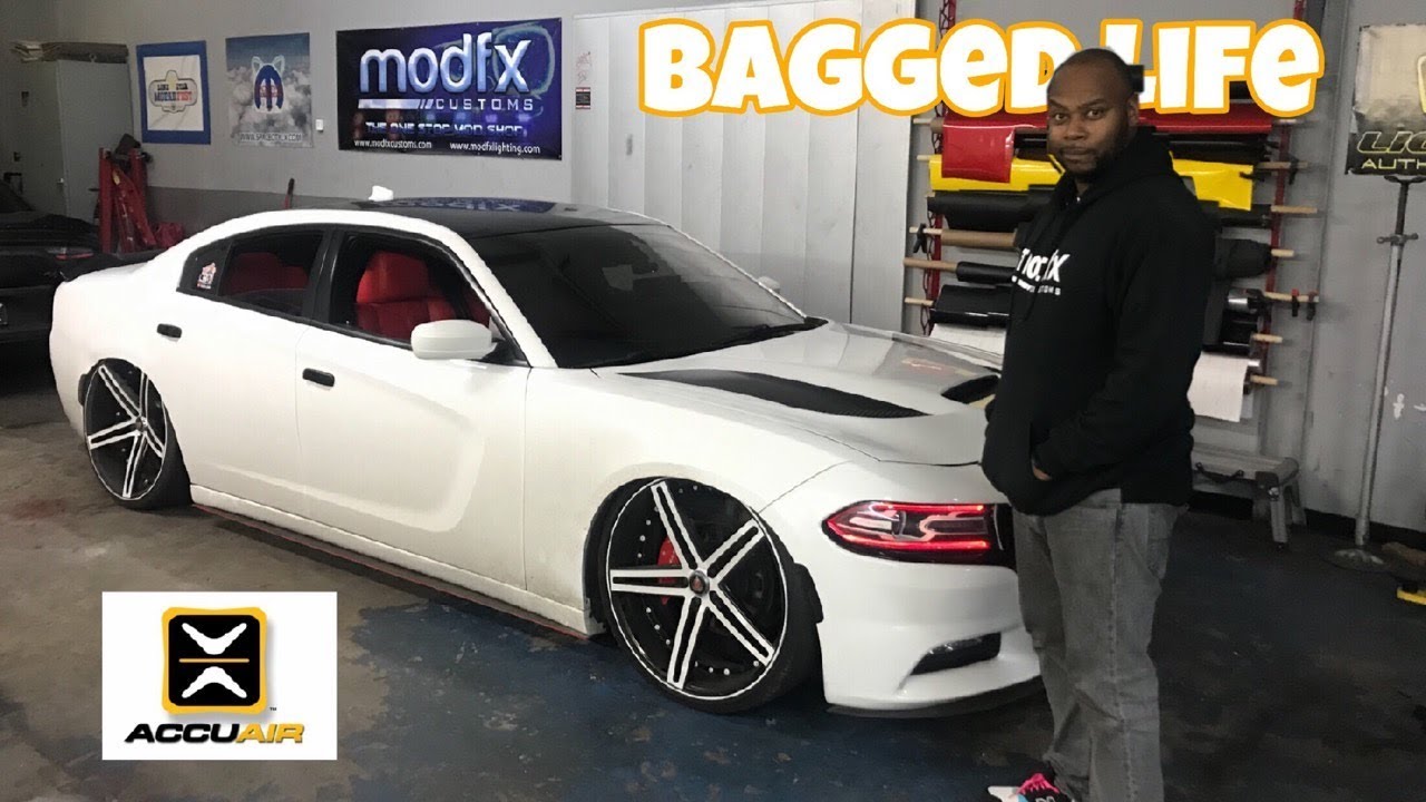 Dodge Charger Bagged On 24s Perfect Fitment. - YouTube