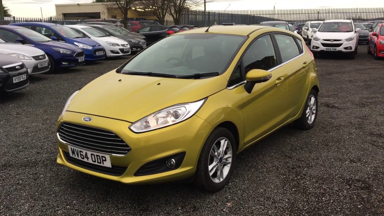 Used Ford Fiesta 1.6 Zetec 5dr Powershift Yellow 2014 - YouTube