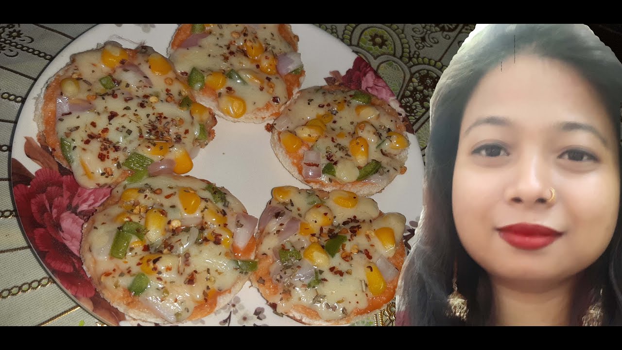 Mini Pizza Recipe With Bread - 5 Minutes Mini Pizza Recipe Without Oven ...