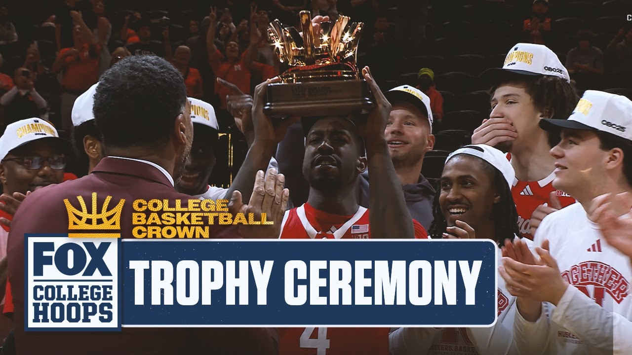 Nebraska's trophy ceremony following win of The Crown Championship ...