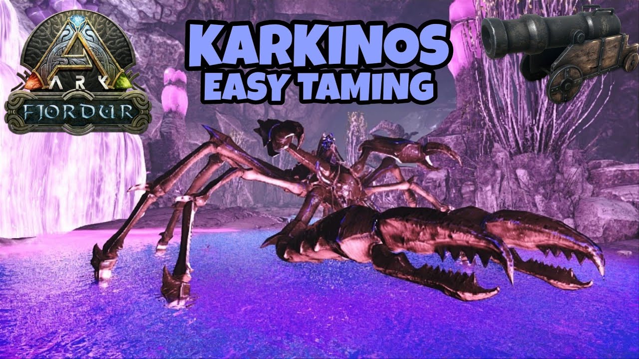 KARKINOS || Taming It With Trap & Cannon || ARK: FJÖRDUR - YouTube