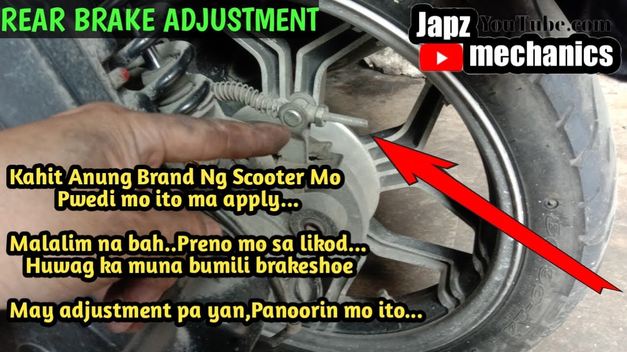 #Paano mag adjust ng Preno sa likod | Applicable all types of scooter ...