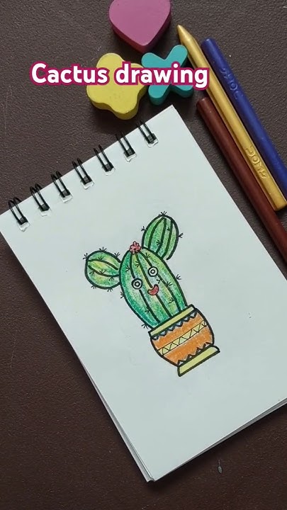 Cactus drawing| How to draw cactus plant drawing| Easy dessert plant cactus drawing - YouTube