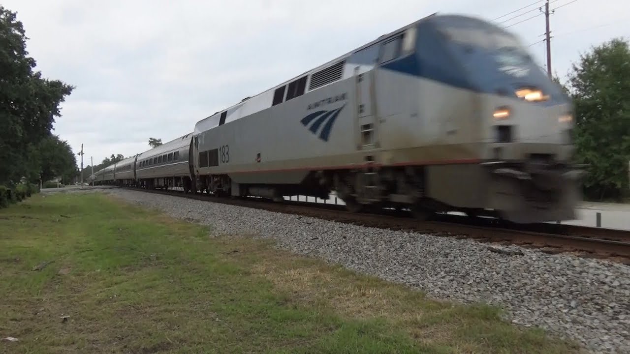 Amtrak 183 Leads Amtrak 89 Through Latta SC at Track Speed - YouTube