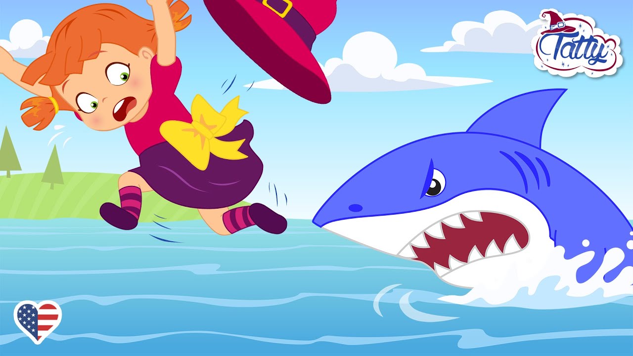 Sun, Sea, Sand, and a Shark Chase | Funny Children's Shark Cartoons ...