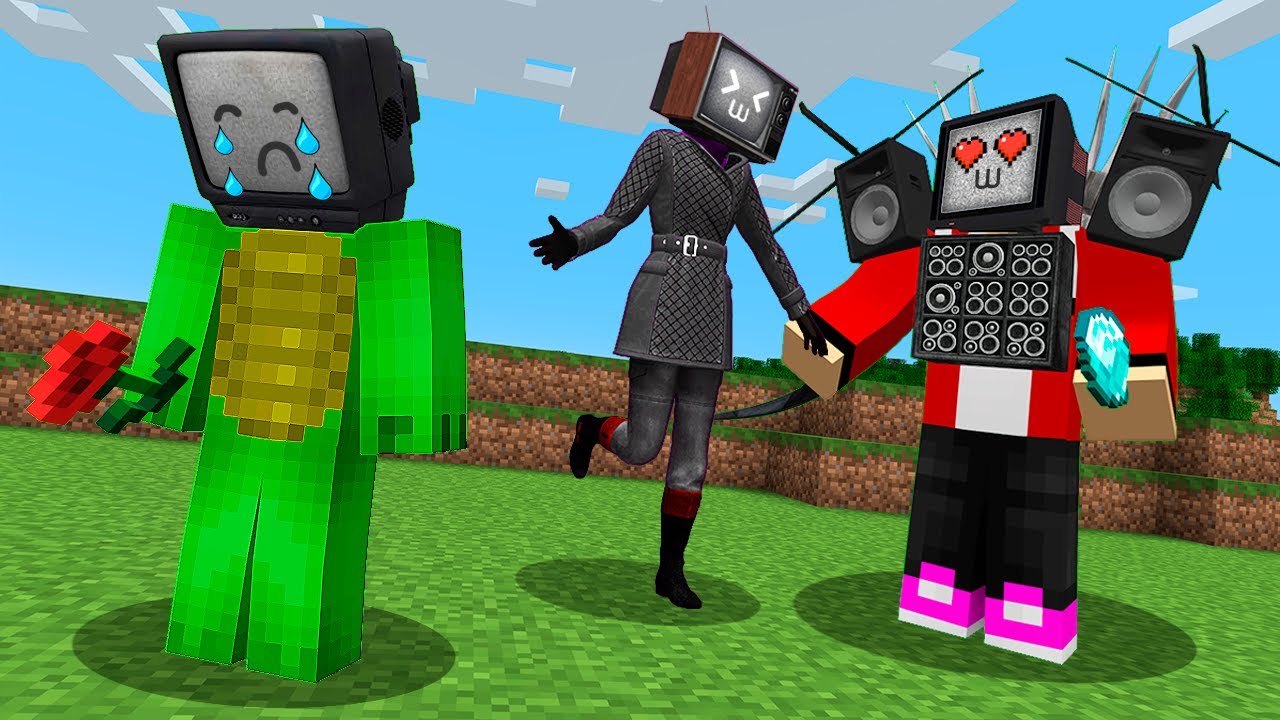 JJ TV MAN TITAN and MIKEY - Sad Love Story with TV WOMAN in Minecraft ...