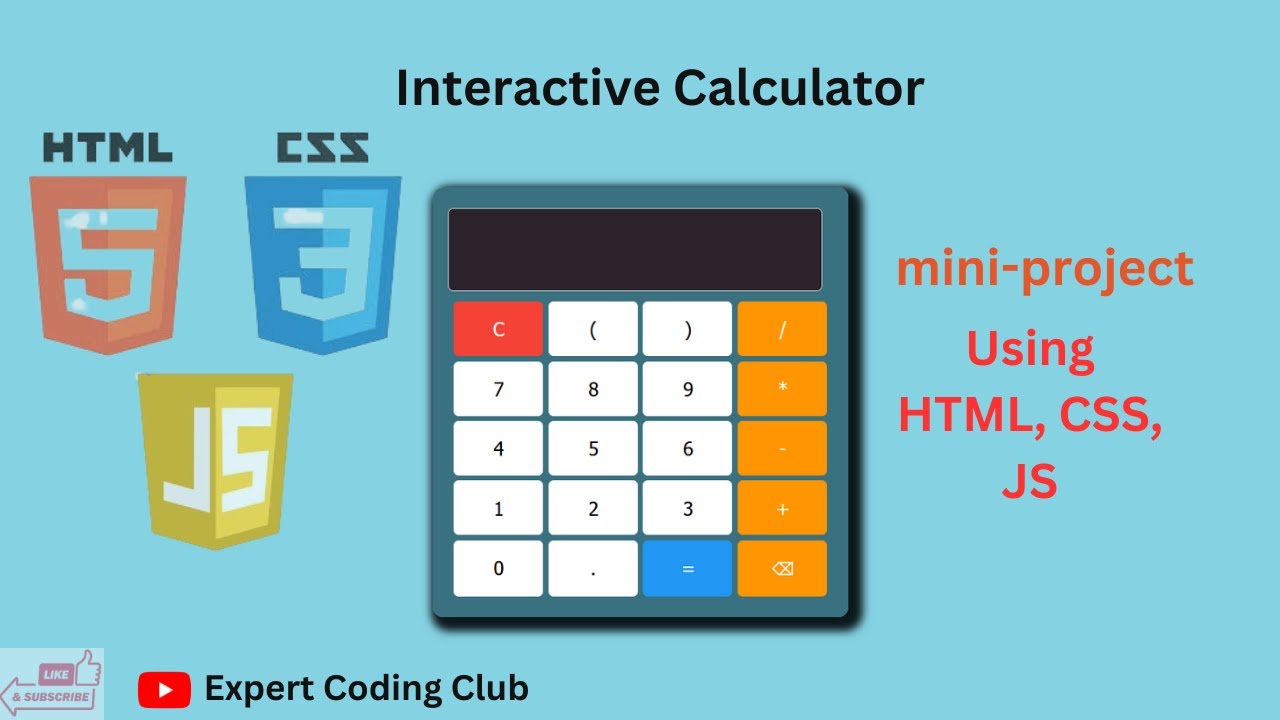 create calculator using html css and javascript 2025 | mini project for beginners || - YouTube