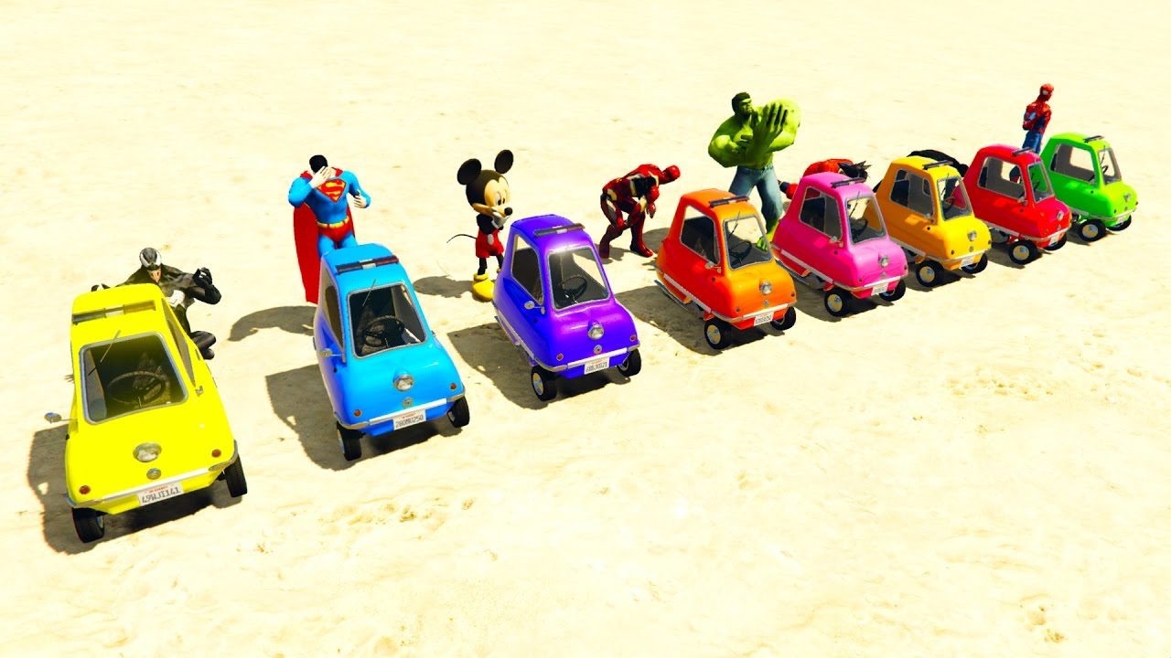 COLOR SMALL POLICE CARS racing on the BUS! 3D Cartoon for kids Fun ...