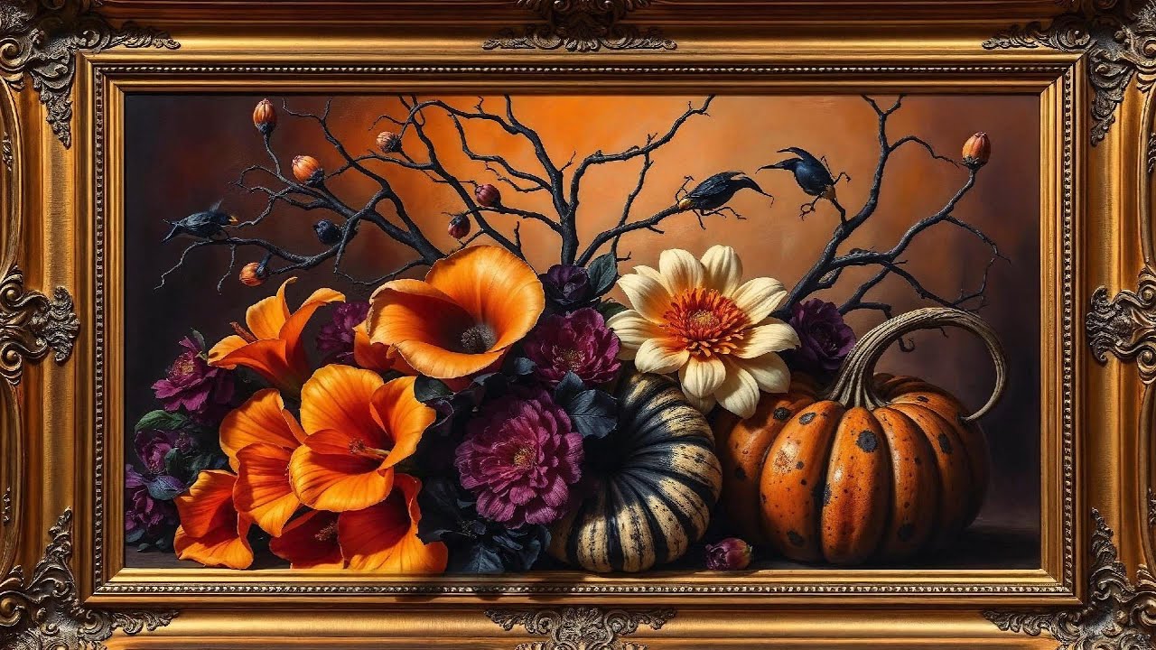 Vintage Baroque Autumn Mood Wallpaper Background | Ultra HD 4K | Framed ...