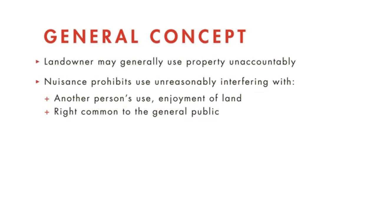 Property Law tutorial: Law of Nuisance | quimbee.com - YouTube