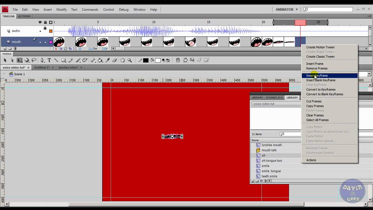 Part2 of 2 Adobe Flash In depth Lip syncing tutorial using my mouth Sizing method . - YouTube