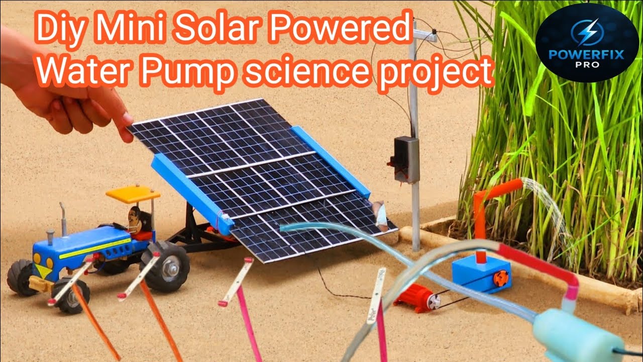 Diy Mini Solar Powered Water Pump science project @PowerFixPro - YouTube