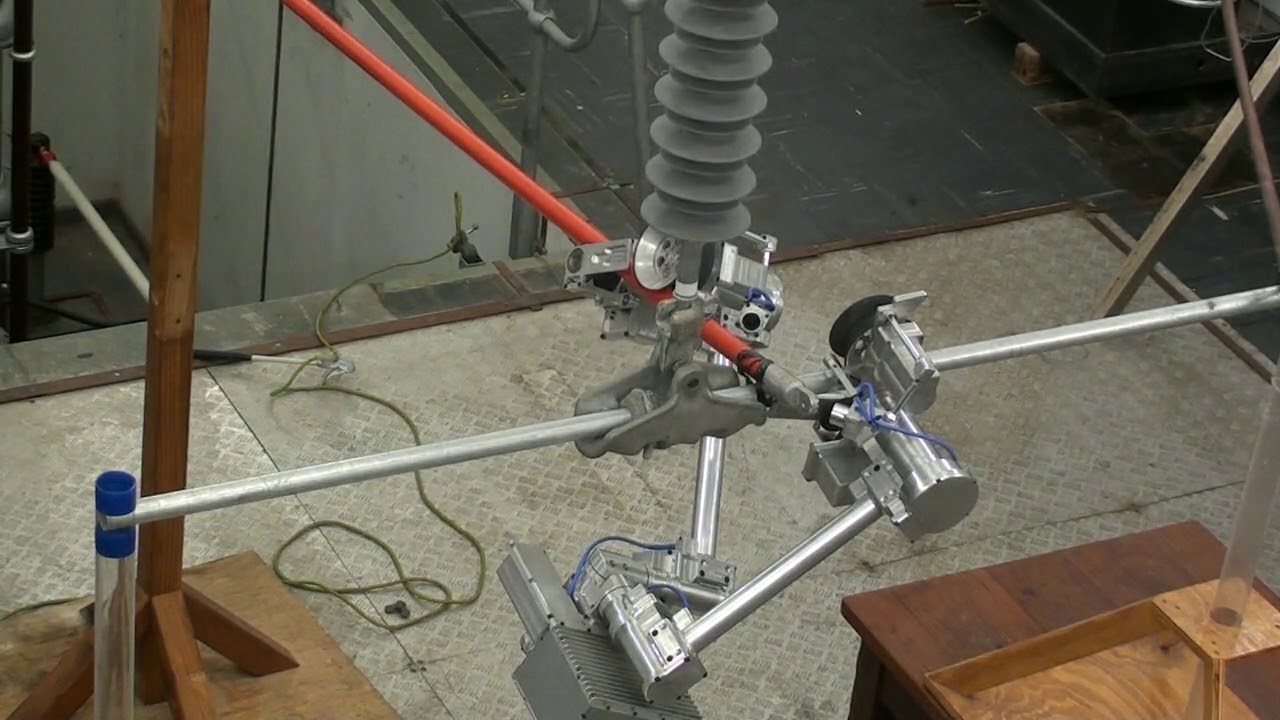 Power Line Inspection Robot: high voltage test - YouTube