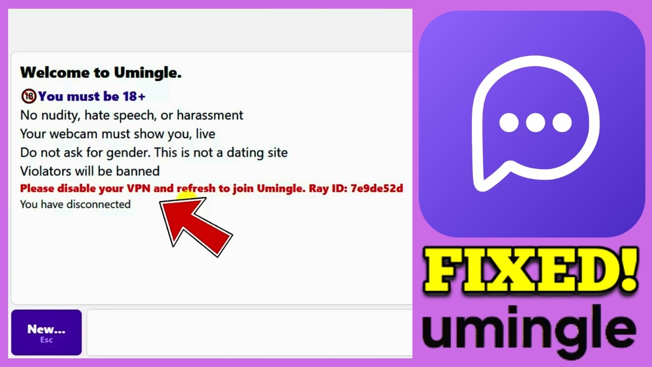 Please Disable Your VPN & Refresh To Join Umingle FIX! - YouTube
