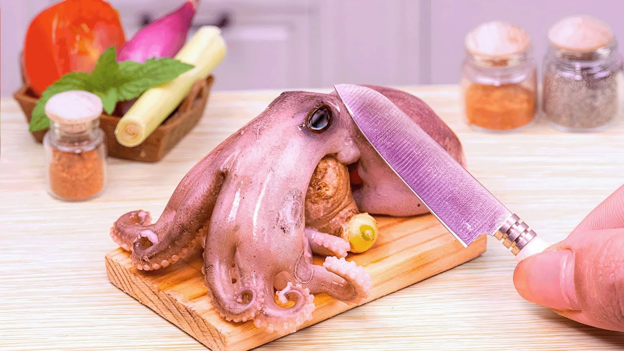 1000+ Best Miniature Cooking Yummy Videos | Miniature Octopus Cooking ...