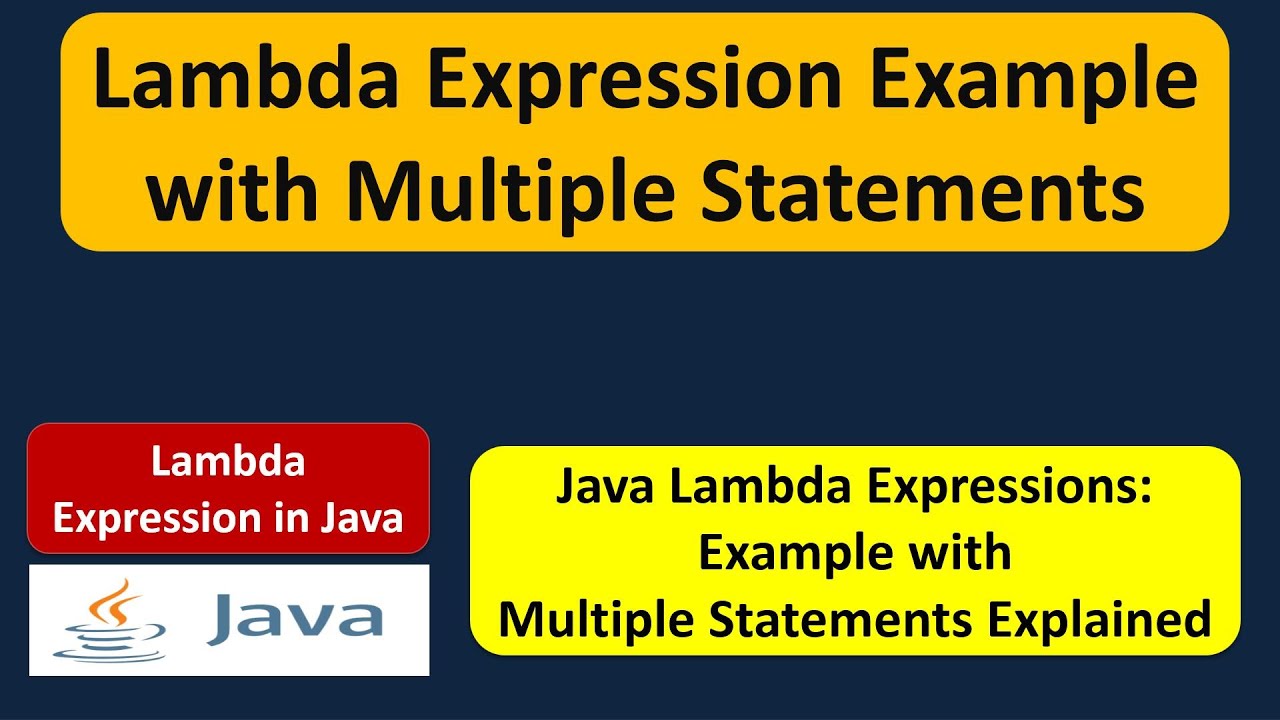 Lambda Expression Example With Multiple Statements Lambda Expression In Java Youtube