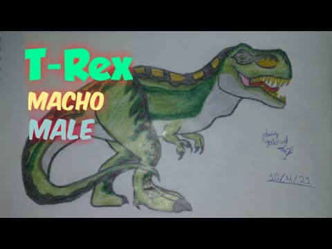 Como desenhar o T-rex macho do jp2/ How to draw the T-rex male of jp2 ...