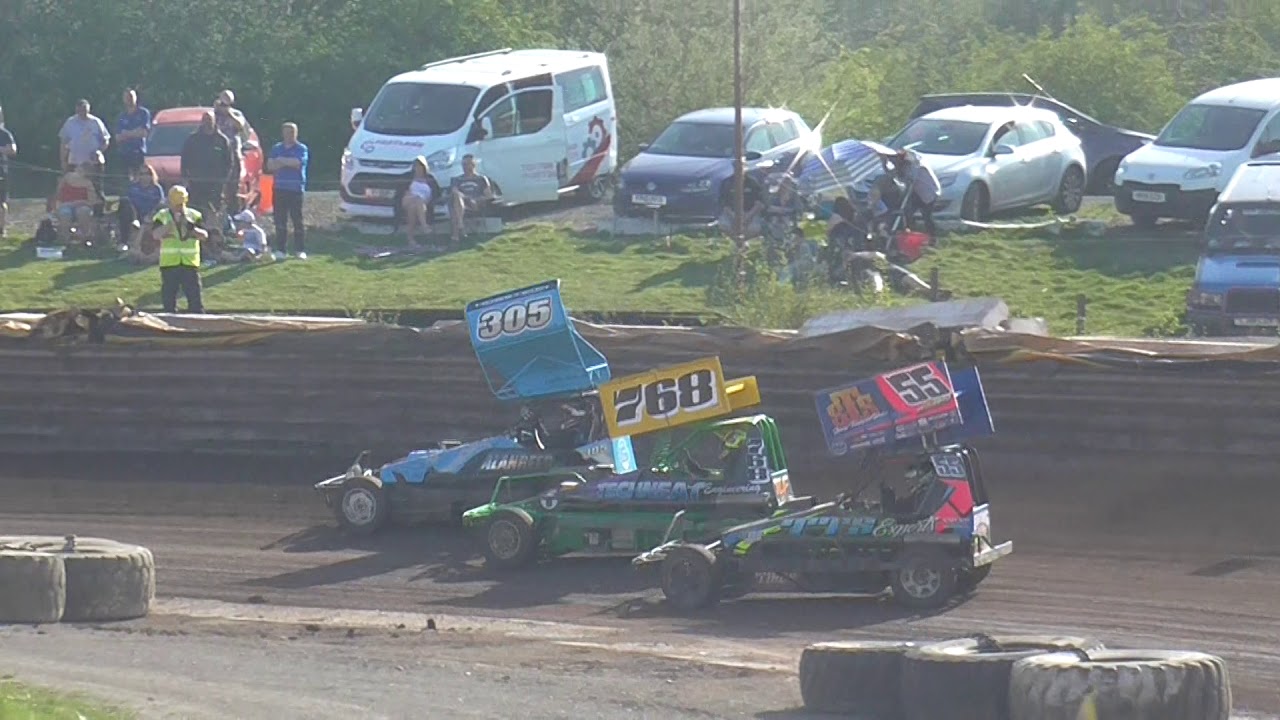 Brisca F2 Stock Car Racing- Stoke Autospeedway 20.4.2019 Heat 2 - YouTube