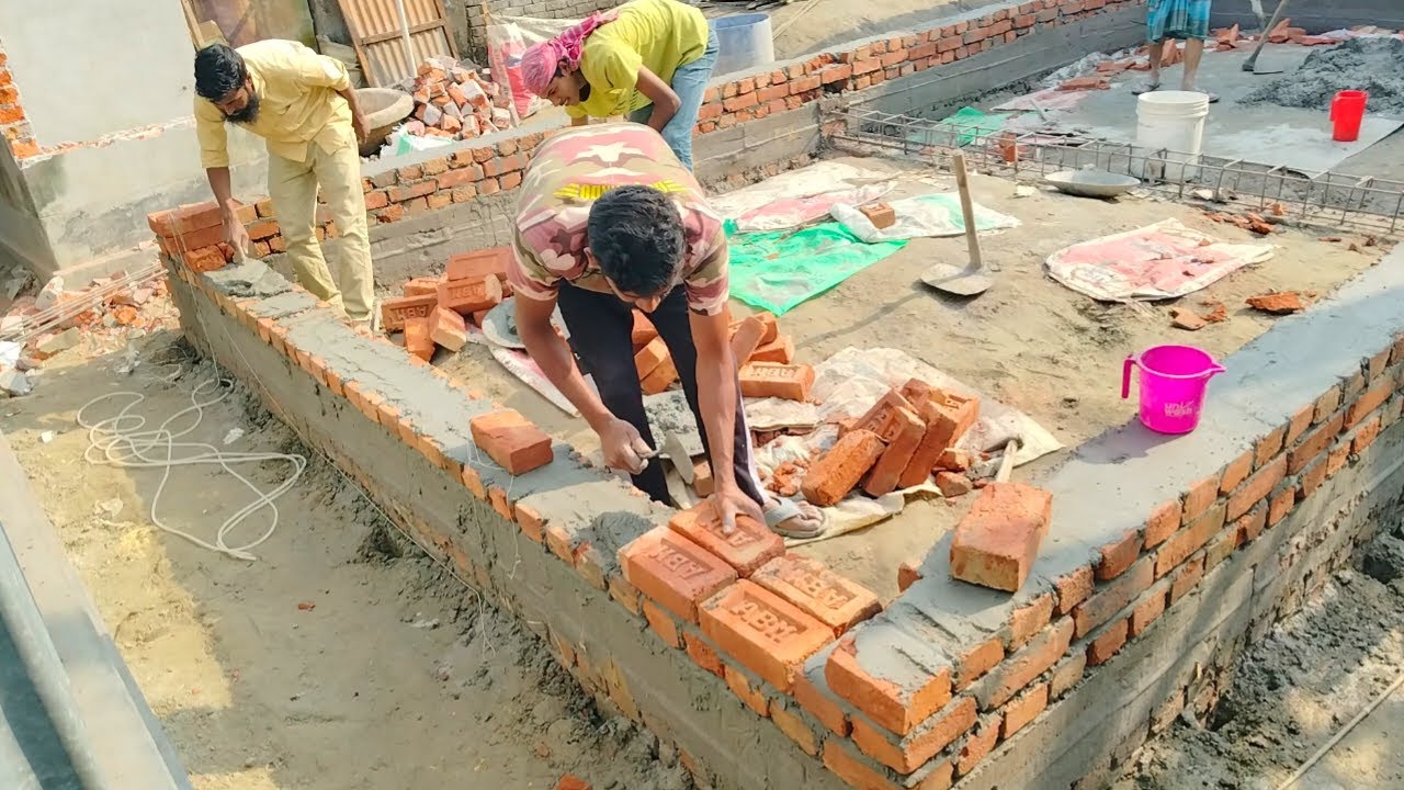 Strongest Foundation Construction Skills of Construction _ Brick ...