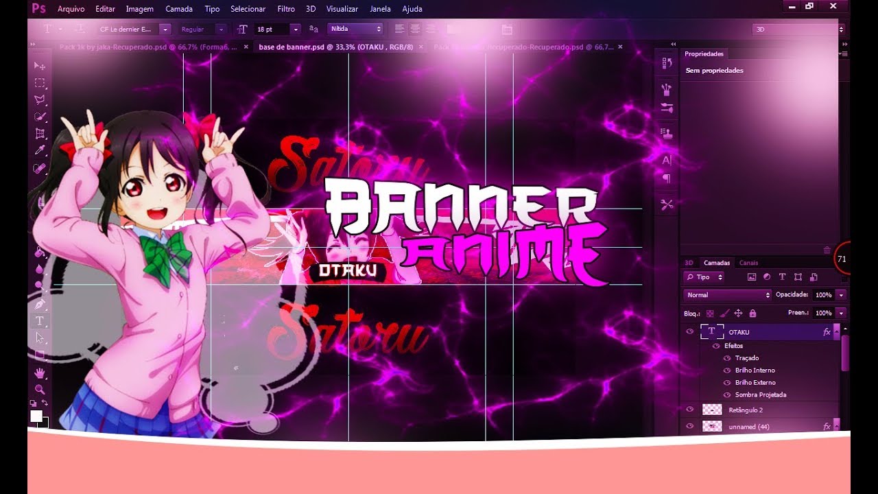 COMO FAZER BANNER ANIME PELO PHOTOSHOP | OTAKU SWAG - YouTube